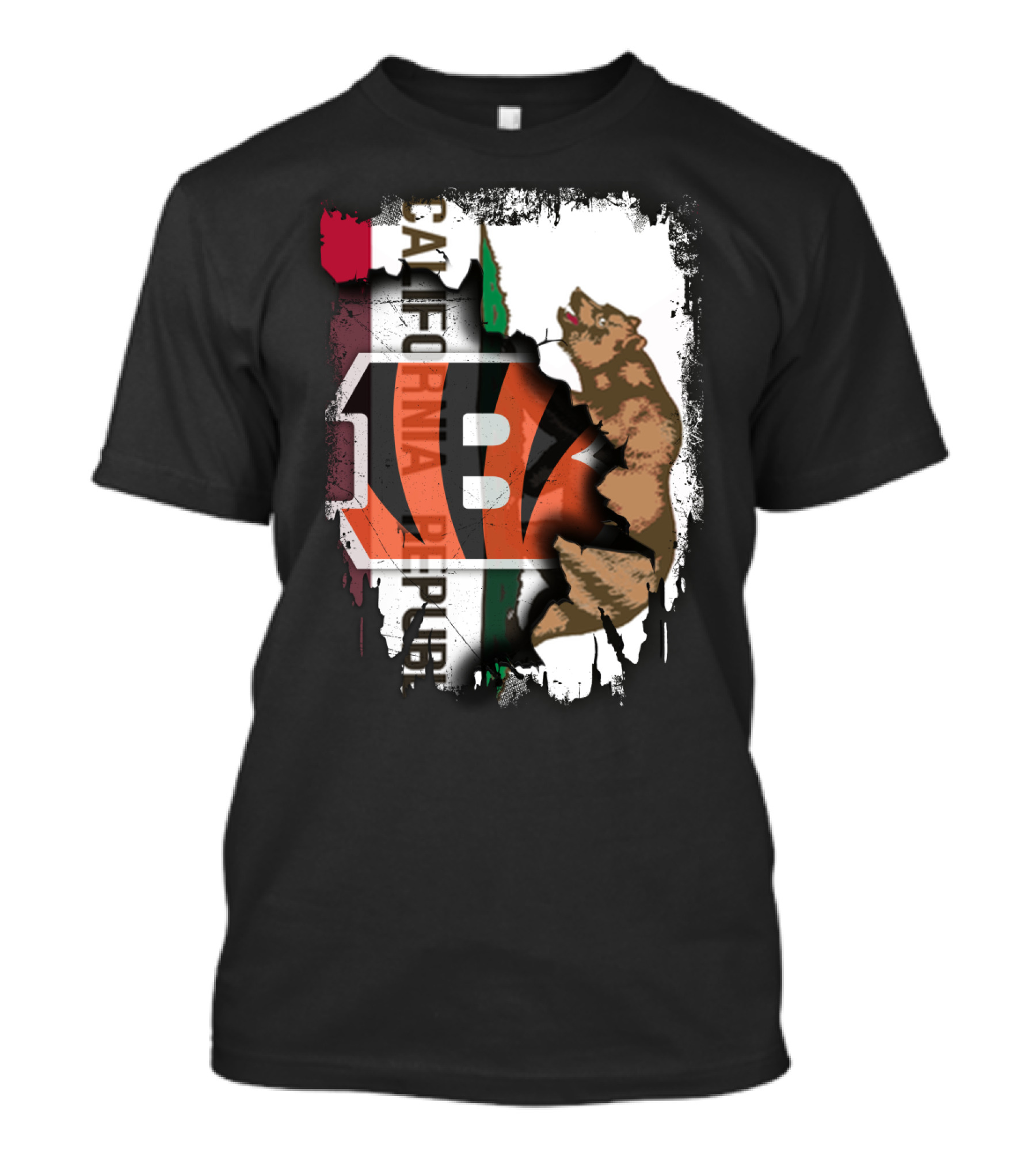California Republic Bear With Bengals T-Shirt