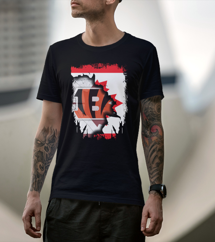 Together Canada With Cincinnati Bengals Flag Fusion T-Shirt