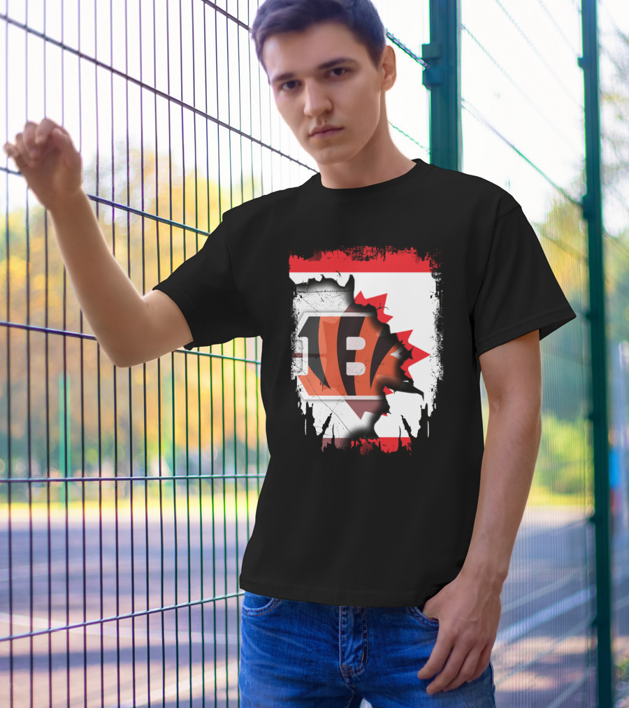 Together Canada With Cincinnati Bengals Flag Fusion T-Shirt