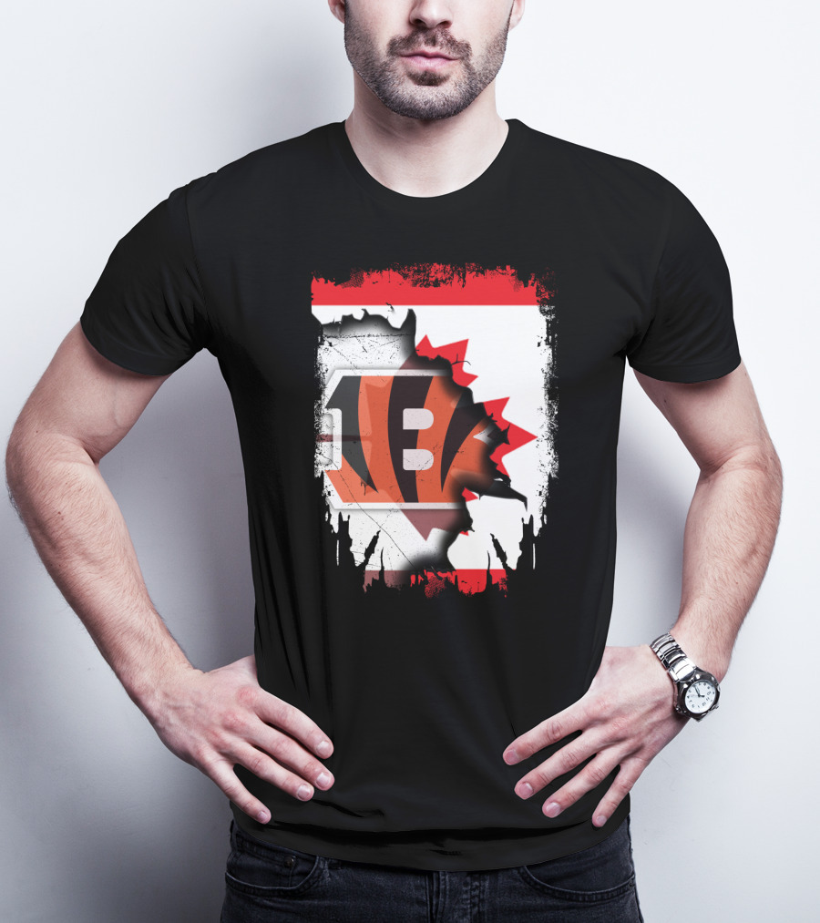 Together Canada With Cincinnati Bengals Flag Fusion T-Shirt