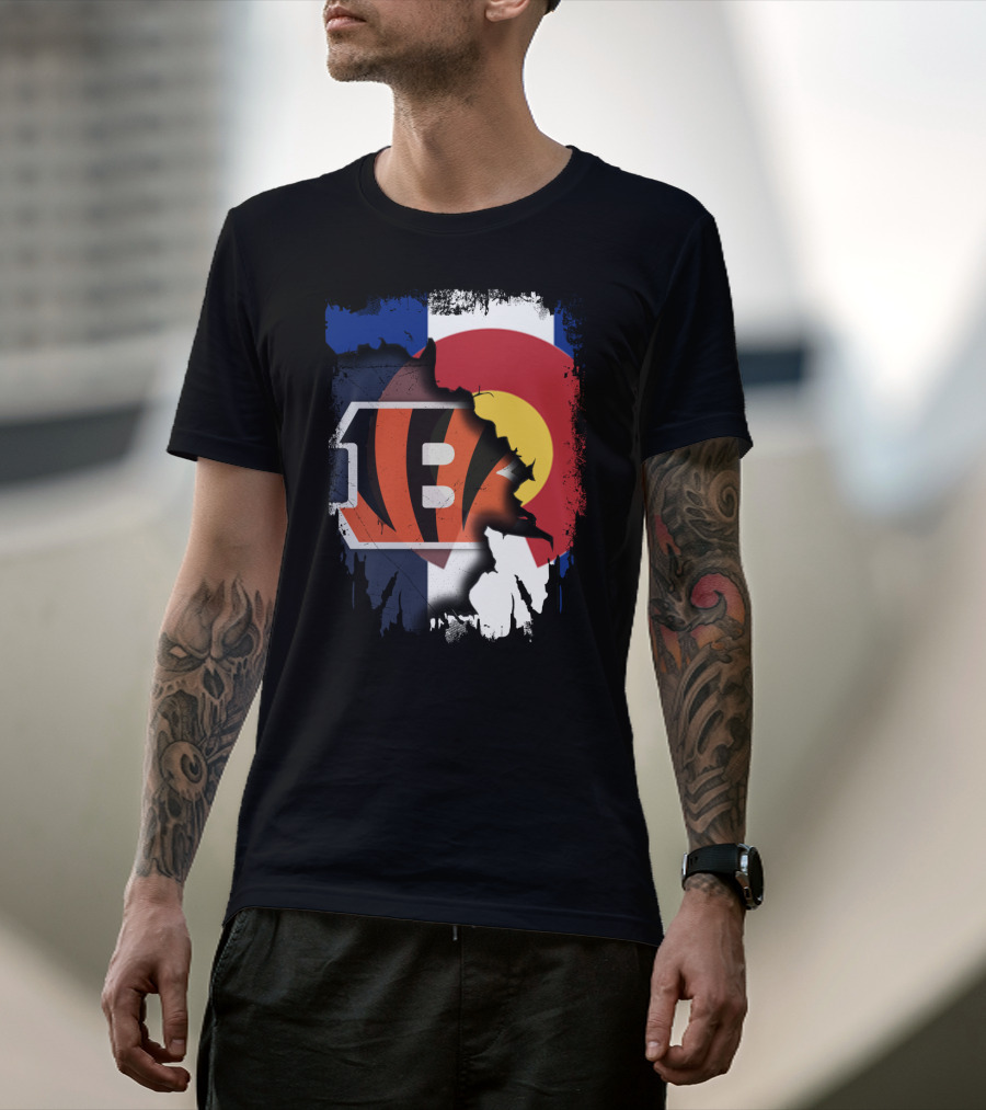 Colorado Bengals Logo With State Flag Elements T-Shirt