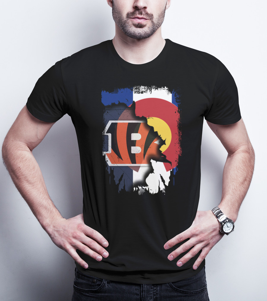 Colorado Bengals Logo With State Flag Elements T-Shirt