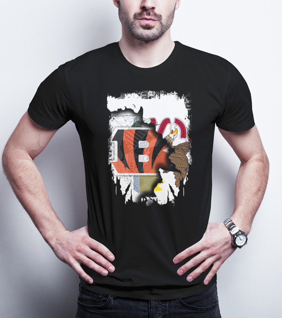 Illinois State Pride With Cincinnati Bengals Logo And Seal T-Shirt