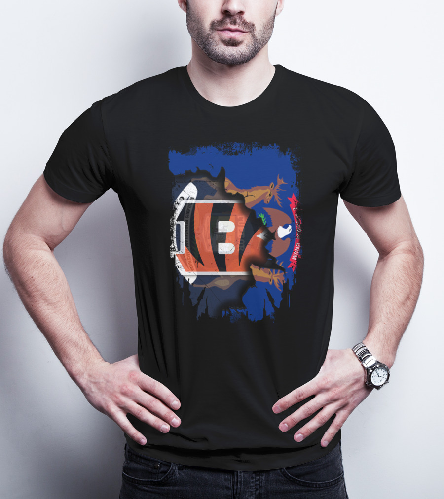Together Michigan Bengals Football Emblem With State Flag T-Shirt