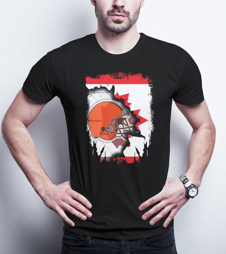 Canada And Browns Helmet T-Shirt