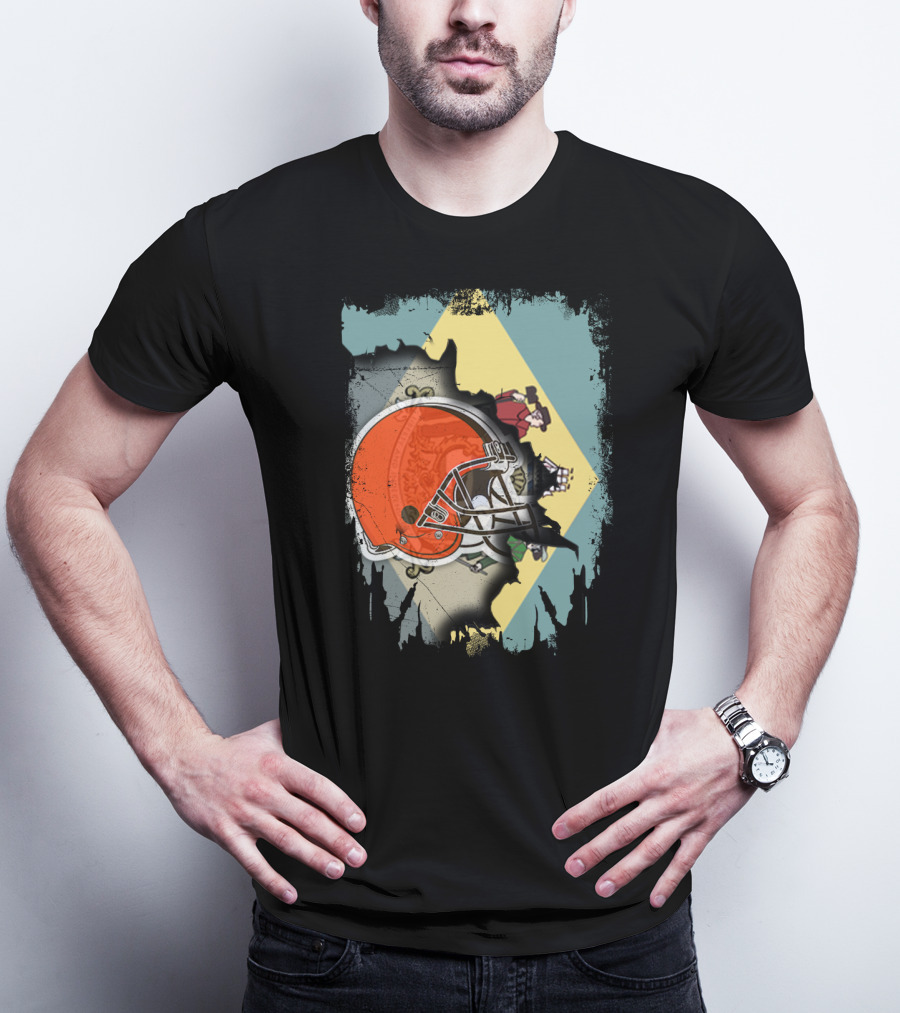 Delaware Meets Browns Helmet Collaboration T-Shirt