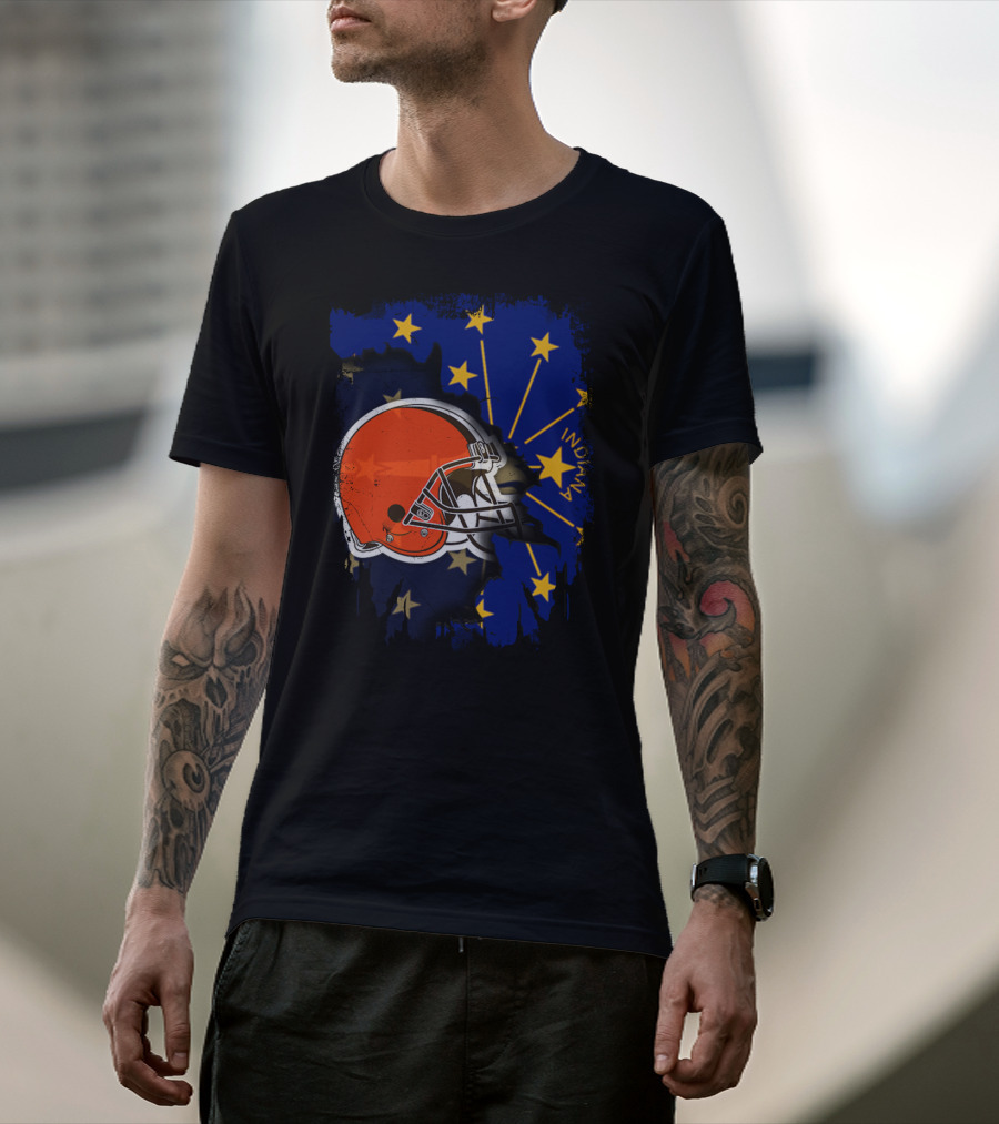 Together Indiana With Browns Helmet And Stars T-Shirt