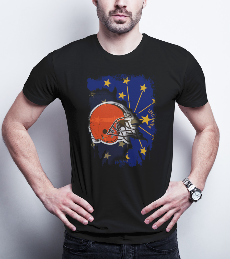 Together Indiana With Browns Helmet And Stars T-Shirt