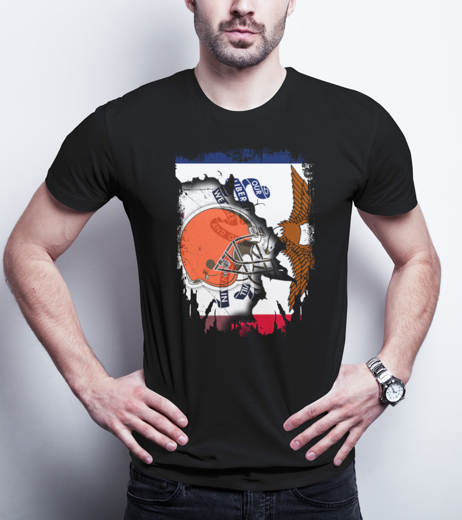 Together Iowa With Browns Helmet And Eagle Flag Elements T-Shirt