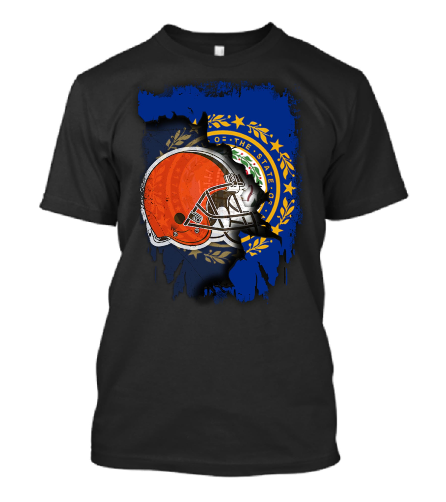Together New Hampshire With Browns Helmet And State Seal Integration T-Shirt