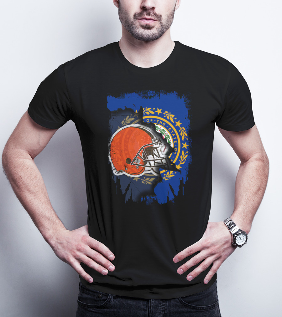 Together New Hampshire With Browns Helmet And State Seal Integration T-Shirt