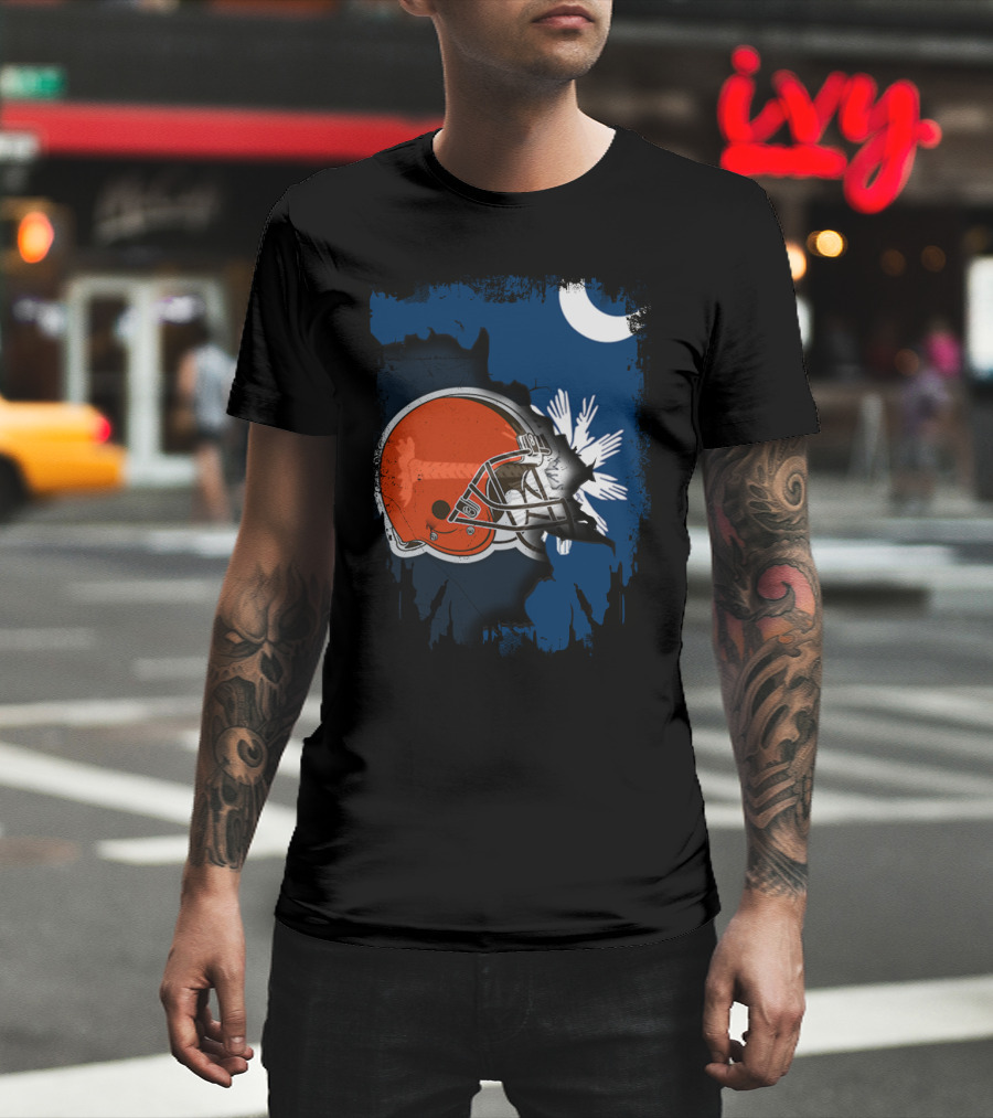 Together South Carolina Browns Helmet Palmetto Crescent Moon T-Shirt