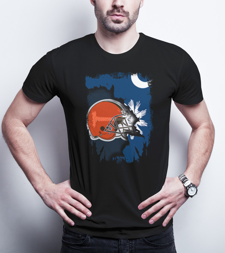 Together South Carolina Browns Helmet Palmetto Crescent Moon T-Shirt