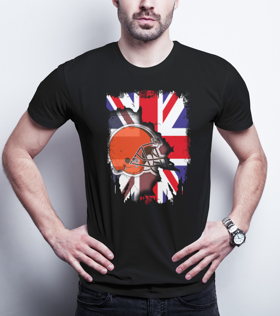 Together United Kingdom Cleveland Browns Helmet Union Jack T-Shirt