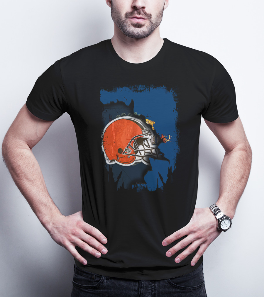 Together Vermont Cleveland Browns Football Helmet T-Shirt