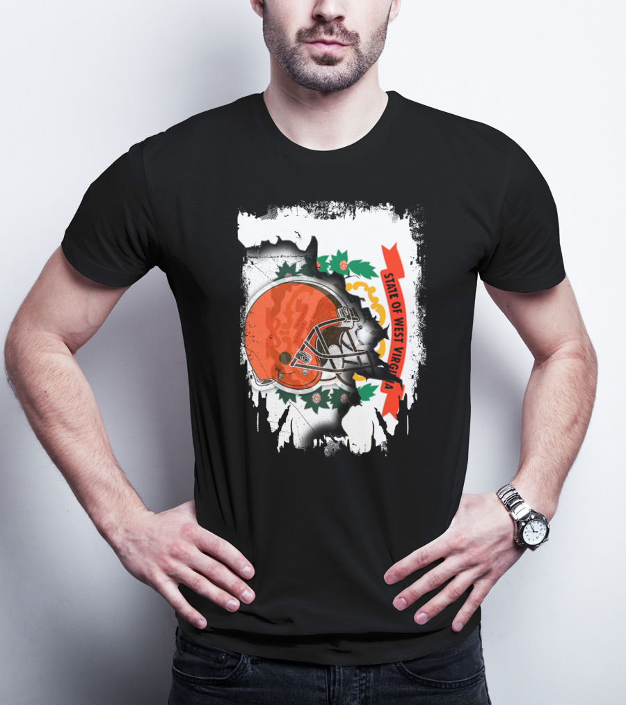 State Of West Virginia Cleveland Browns Helmet T-Shirt
