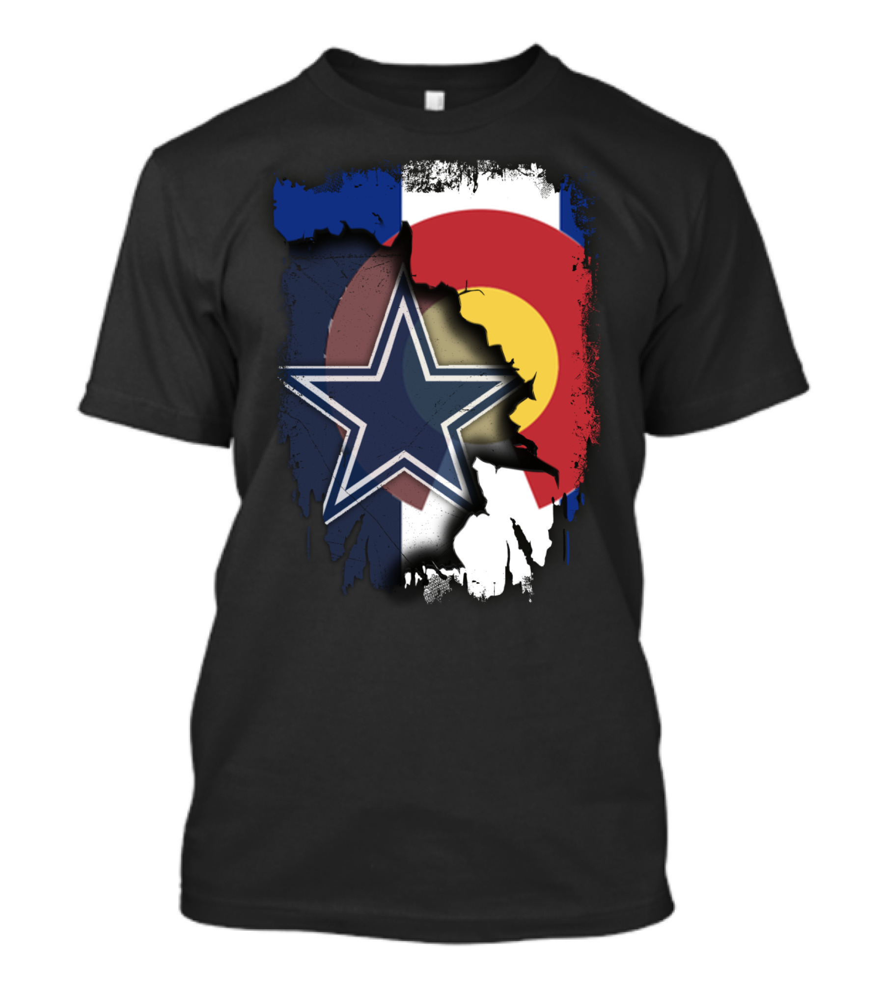 Together Colorado Dallas Cowboys Flag Star Display T-Shirt