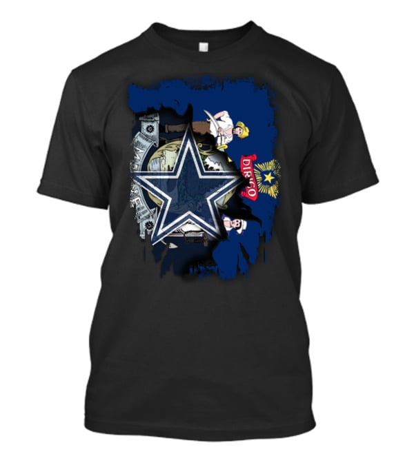 Maine State And Texas Cowboys Star Fusion T-Shirt