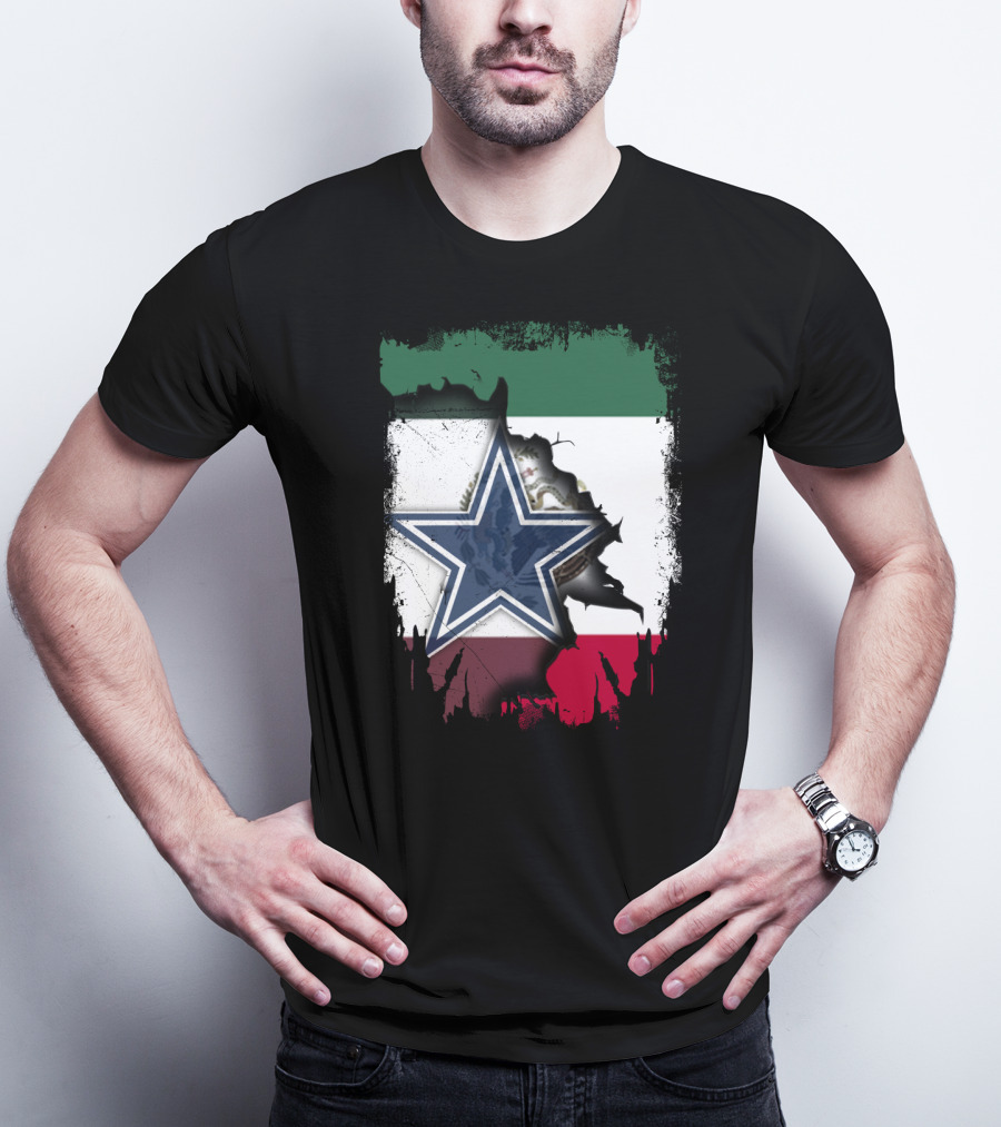 Together Mexico Dallas Cowboys Flag Star T-Shirt