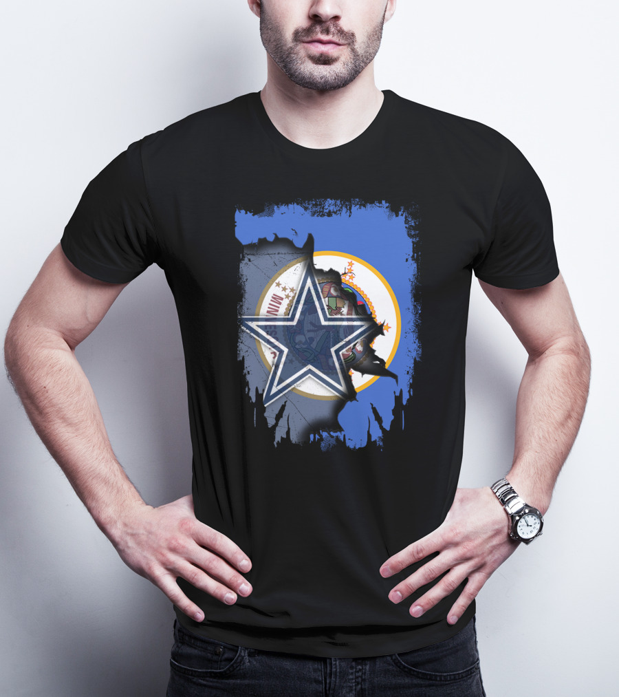 Minnesota State Together With Dallas Cowboys Star T-Shirt