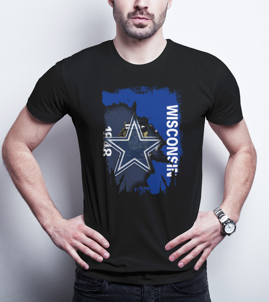 Wisconsin 1848 With Iconic Star Symbol Together T-Shirt