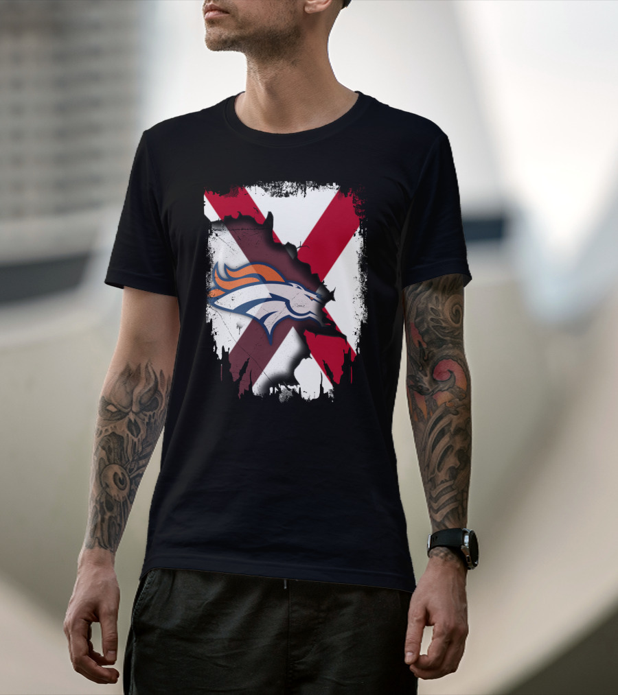 Together Alabama Broncos Fusion With Flag And Horse T-Shirt