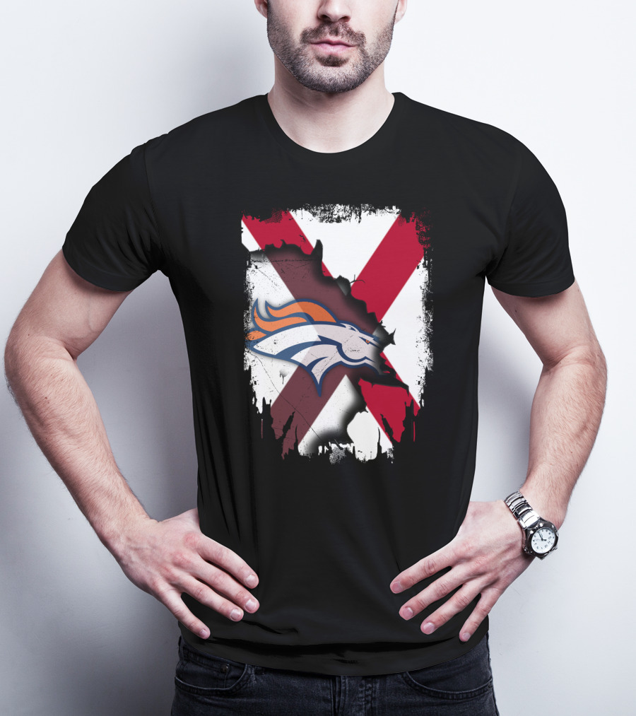 Together Alabama Broncos Fusion With Flag And Horse T-Shirt