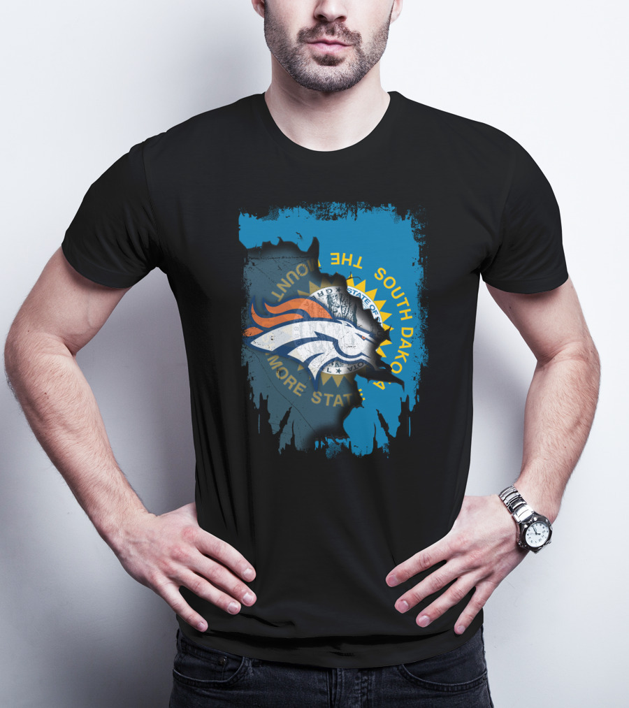 South Dakota Flag With Broncos T-Shirt