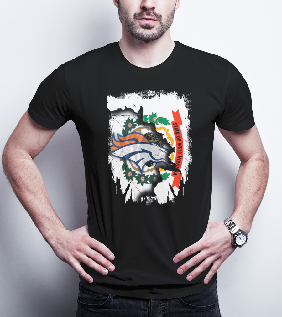 State Of West Virginia Broncos Logo Together T-Shirt