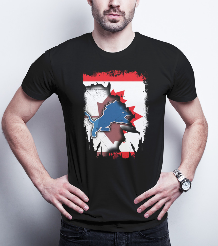 Together Canada With Detroit Lions Roaring Union T-Shirt