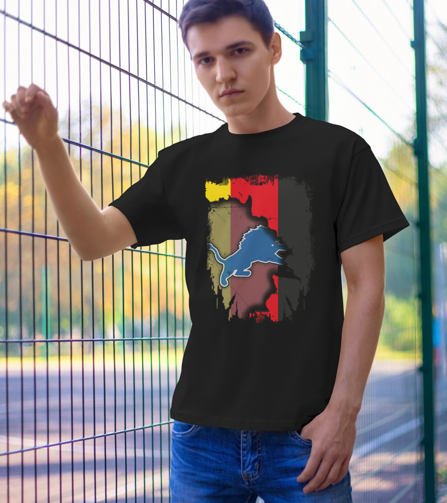 Together Germany Flag With Blue Lions T-Shirt