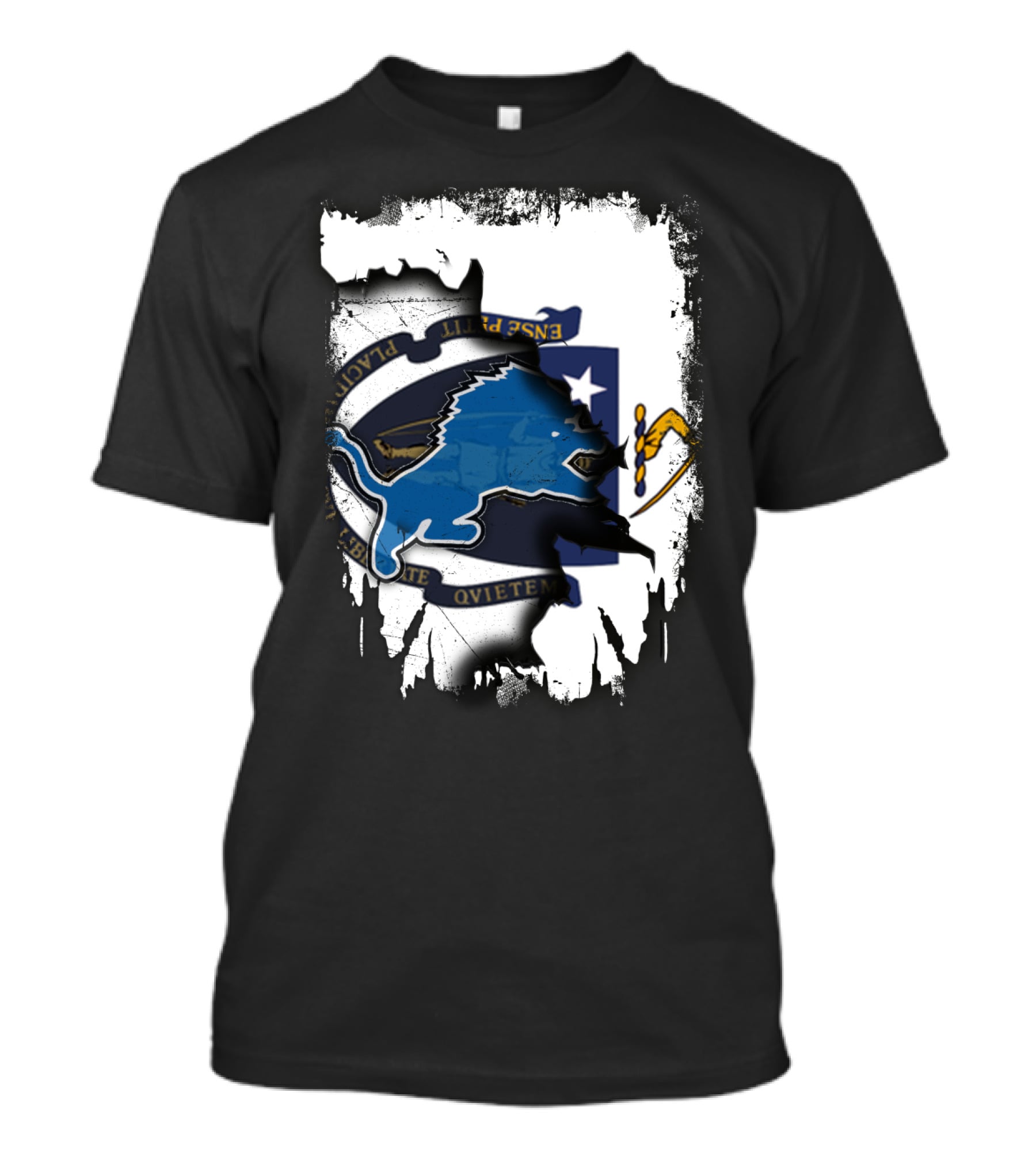 Detroit Lions And Massachusetts Flag United T-Shirt