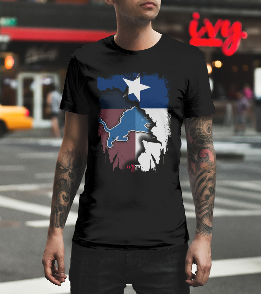 Together Texas Pride With Detroit Lions Emblem T-Shirt