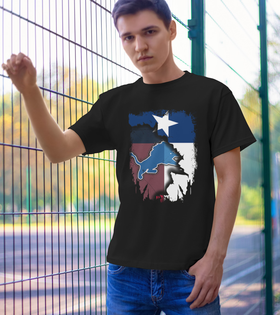 Together Texas Pride With Detroit Lions Emblem T-Shirt