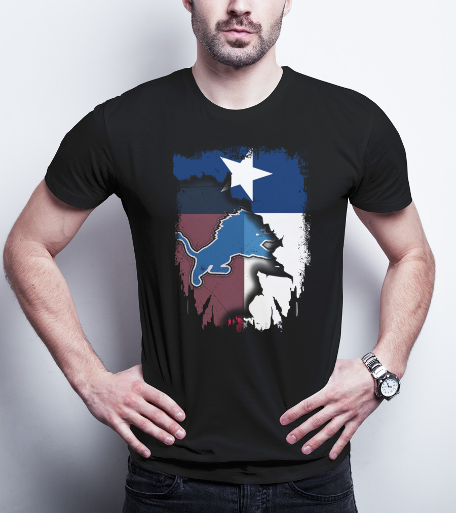 Together Texas Pride With Detroit Lions Emblem T-Shirt