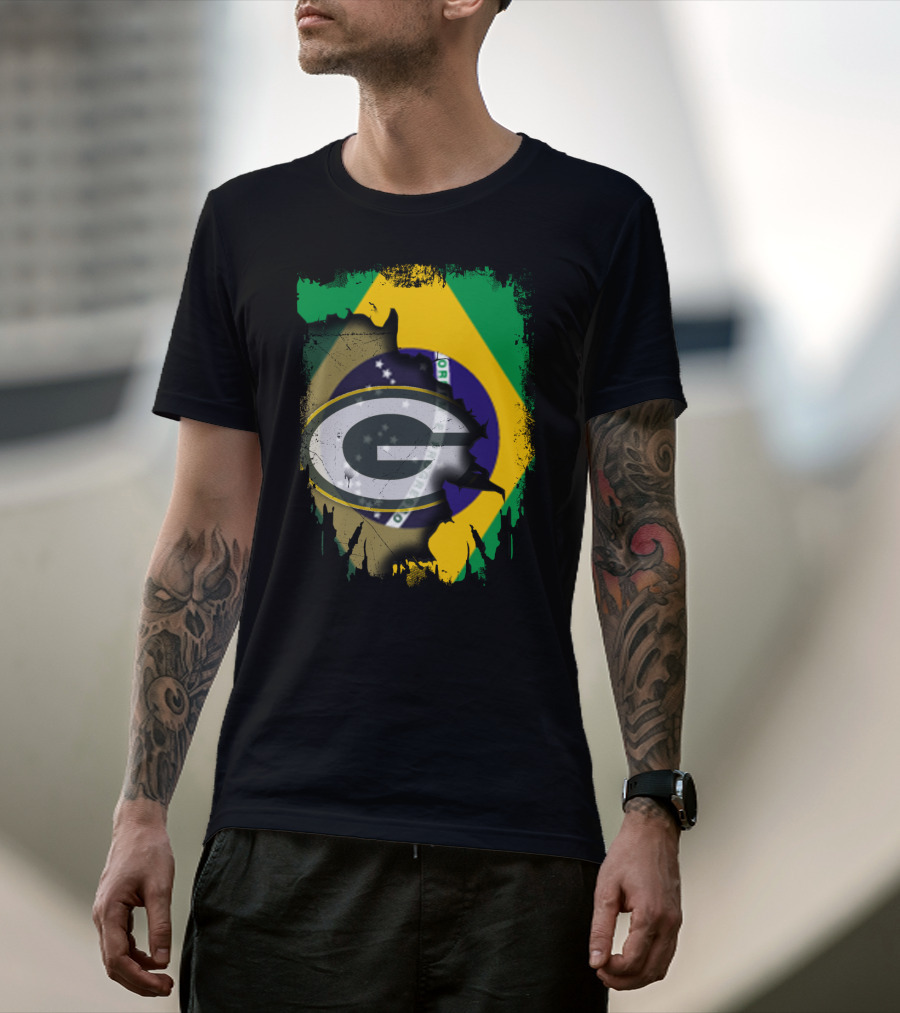 Brazilian Pride Meets Packers Loyalty Fusion T-Shirt