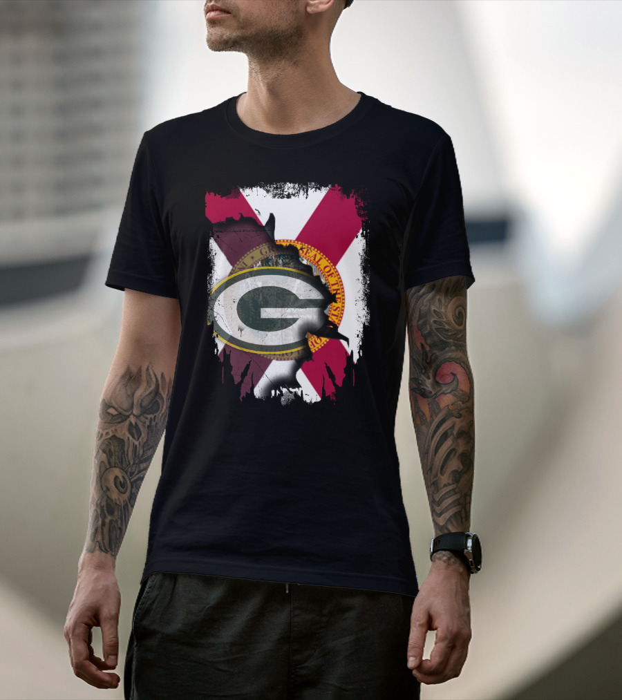 Florida State Outline With Green Bay Packers G T-Shirt