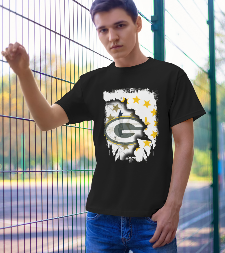 Together Rhode Island With Packers Stars Logo Fusion T-Shirt