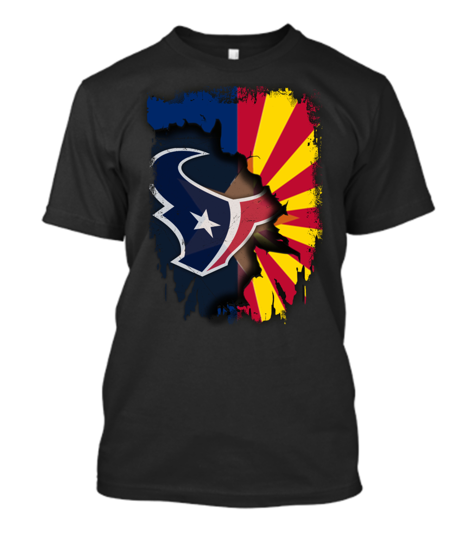 Arizona And Texans Unity With Star And Sunset Colors T-Shirt