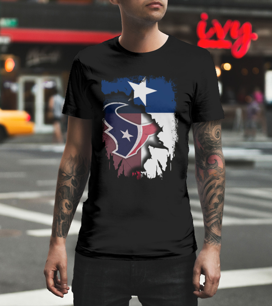 Texas Together Houston Texans Flag Star T-Shirt