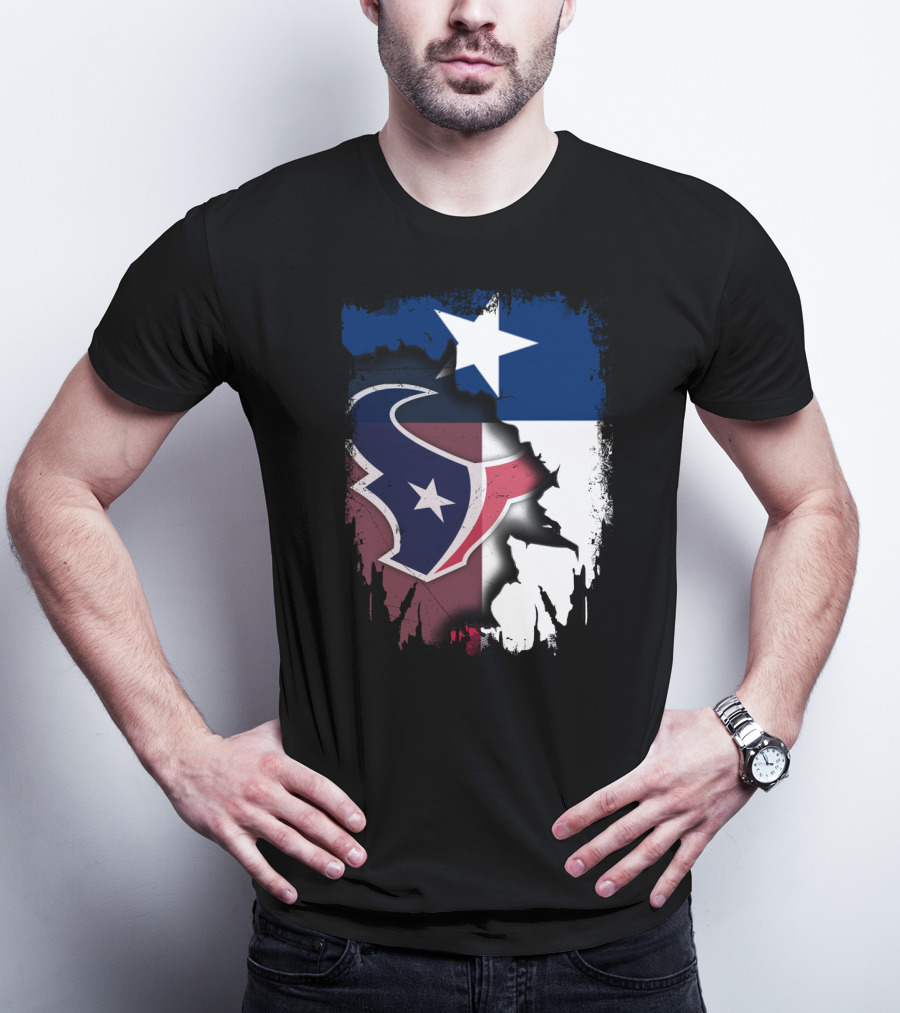 Texas Together Houston Texans Flag Star T-Shirt