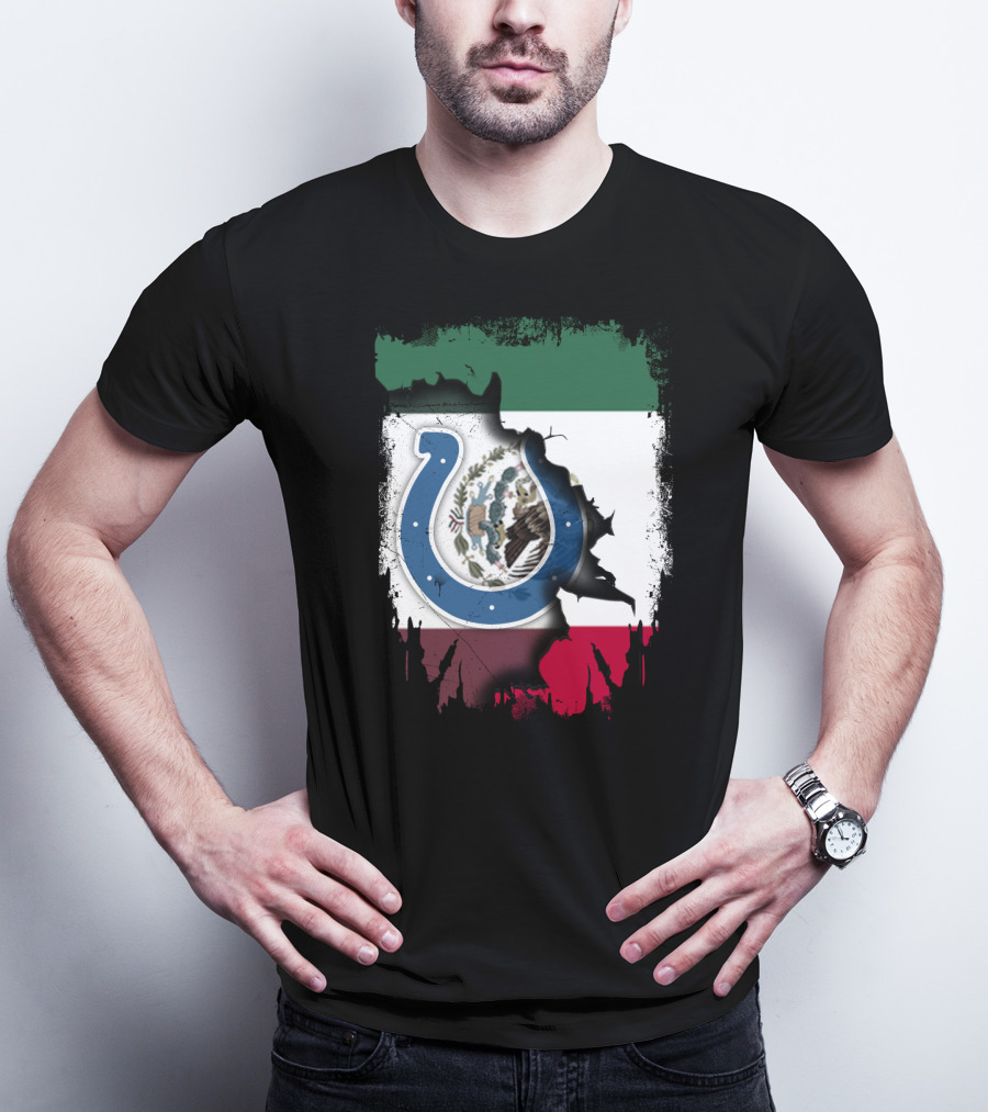 Mexico Colts Emblem On Distressed Flag Background T-Shirt