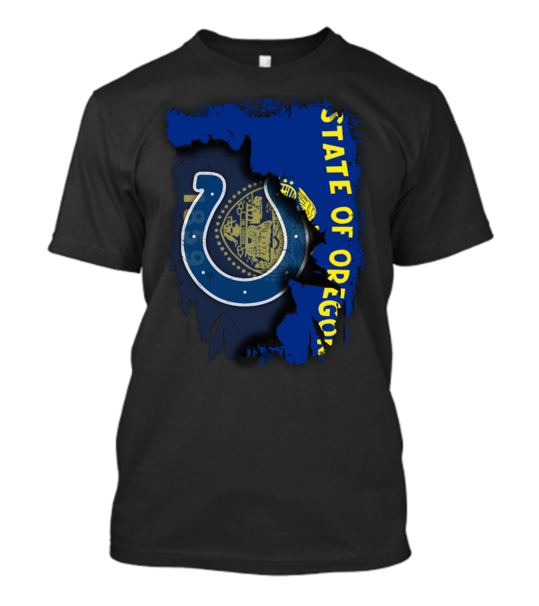 State Of Oregon Colts Logo Fusion T-Shirt