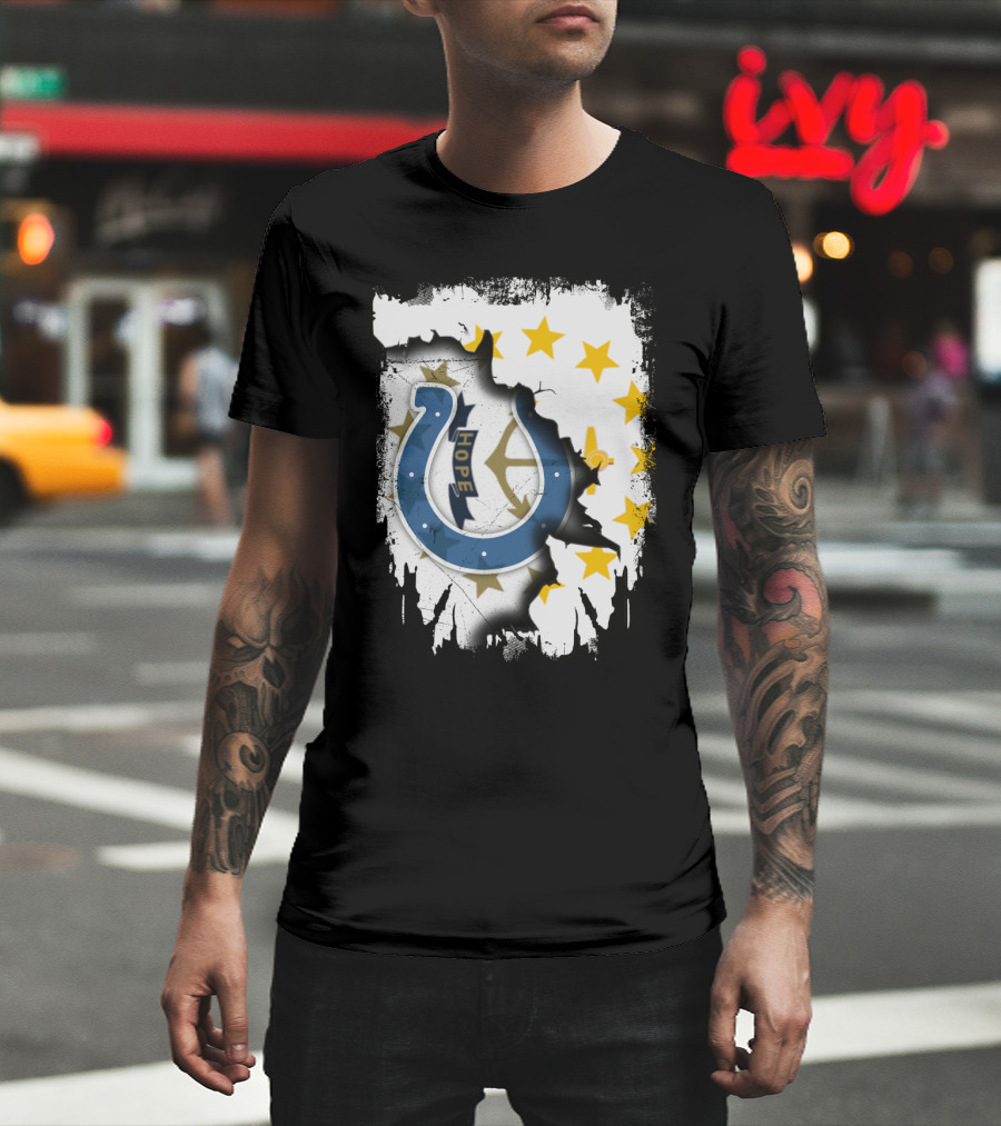 Rhode Island Together With Colts Hope Flag T-Shirt