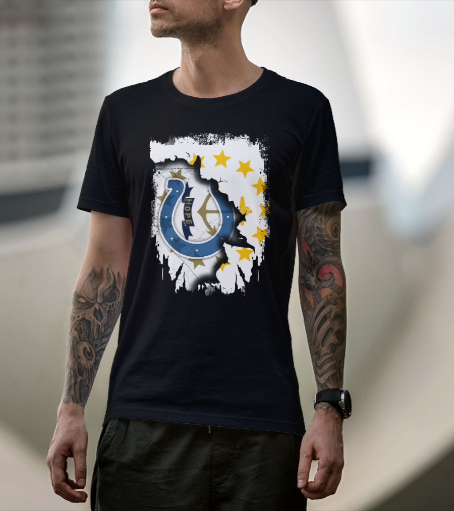 Rhode Island Together With Colts Hope Flag T-Shirt