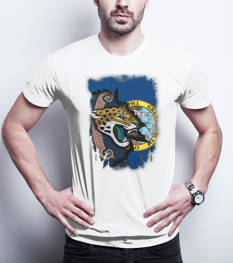 Idaho State Seal And Jaguar Head Combination T-Shirt