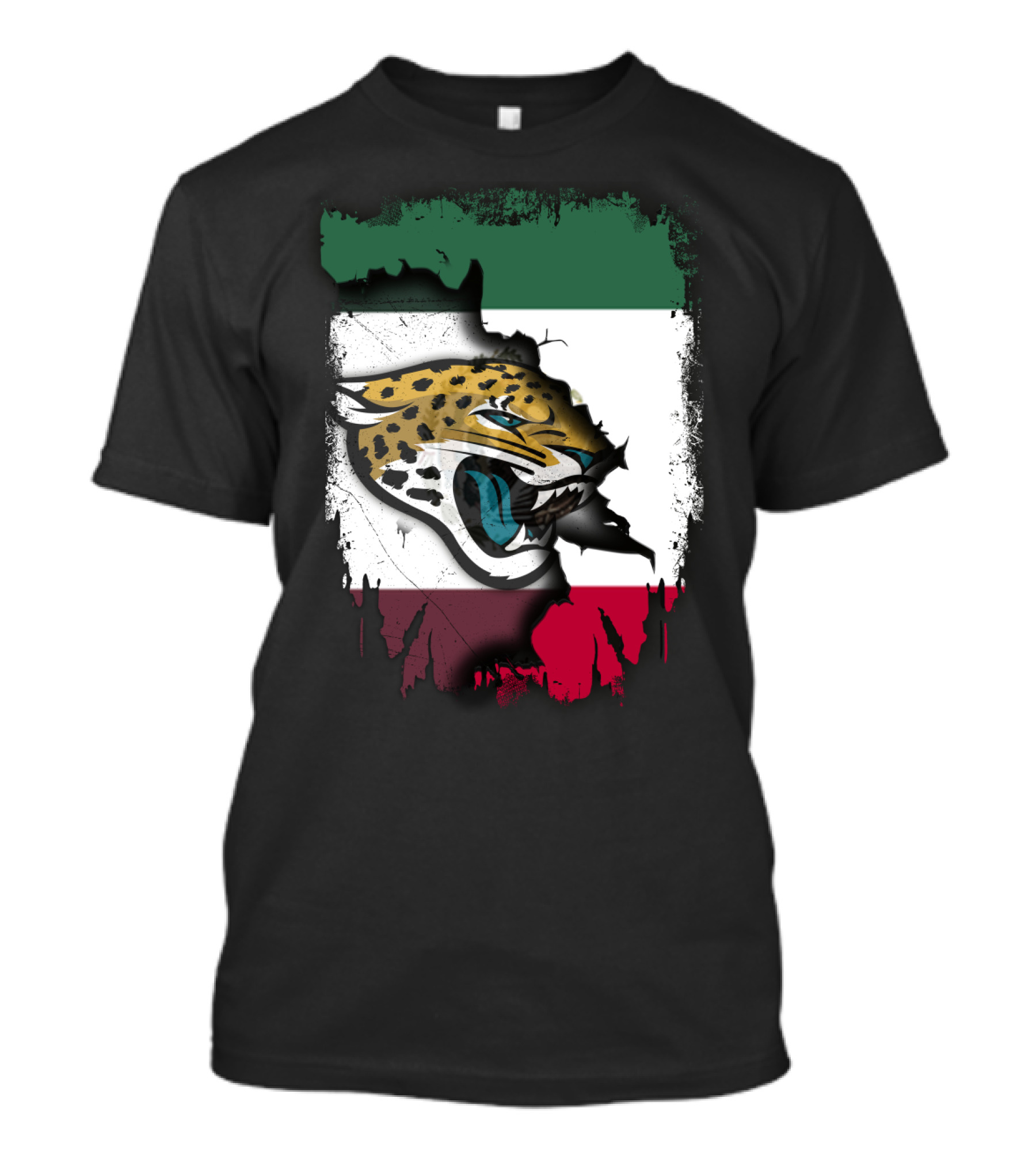 Together Mexico With Jaguars Flag And Fierce Face T-Shirt