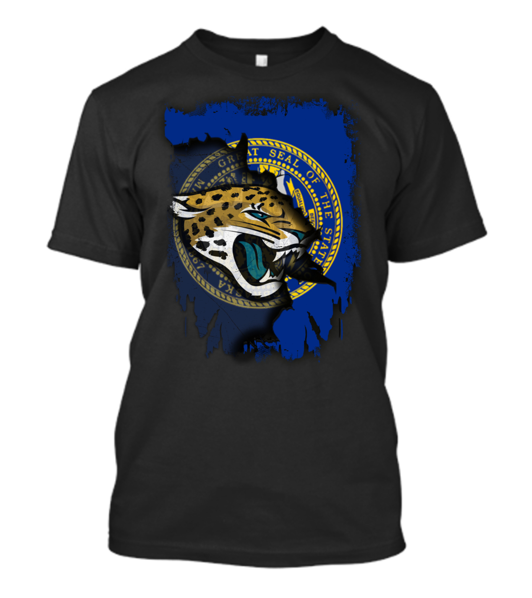 Nebraska State Seal With Jaguars Collaboration T-Shirt