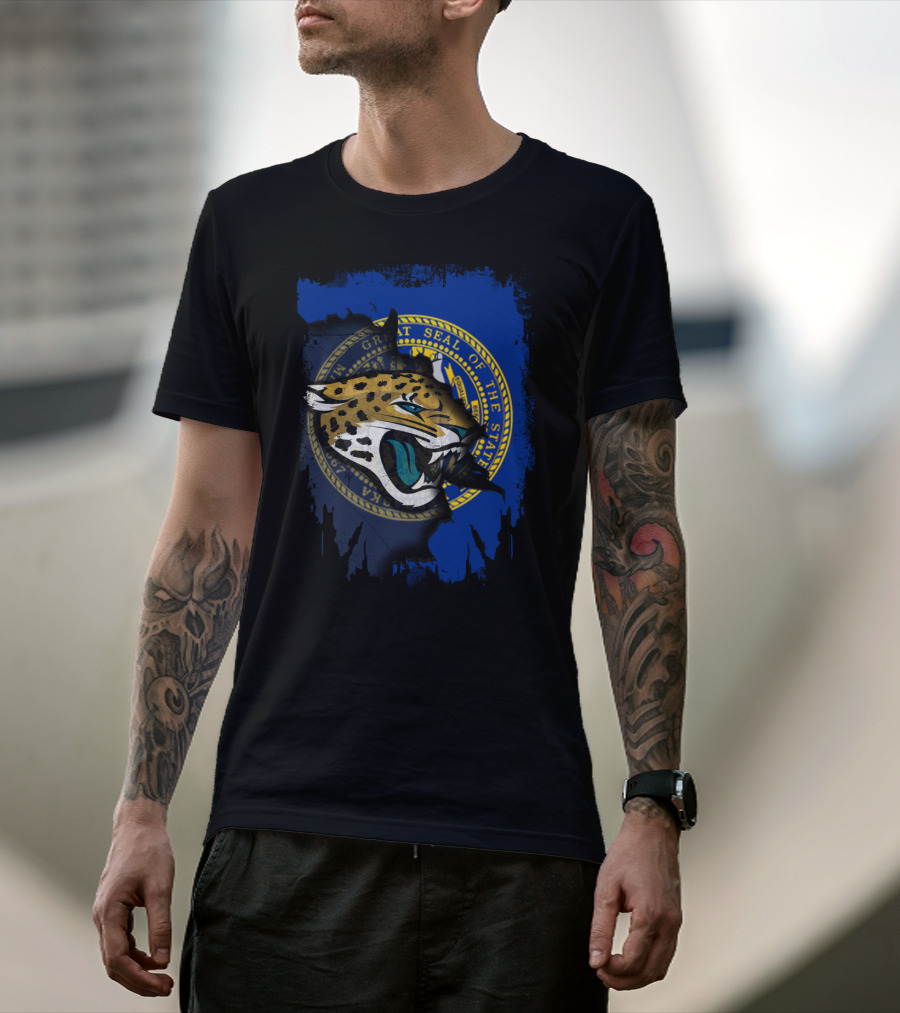 Nebraska State Seal With Jaguars Collaboration T-Shirt