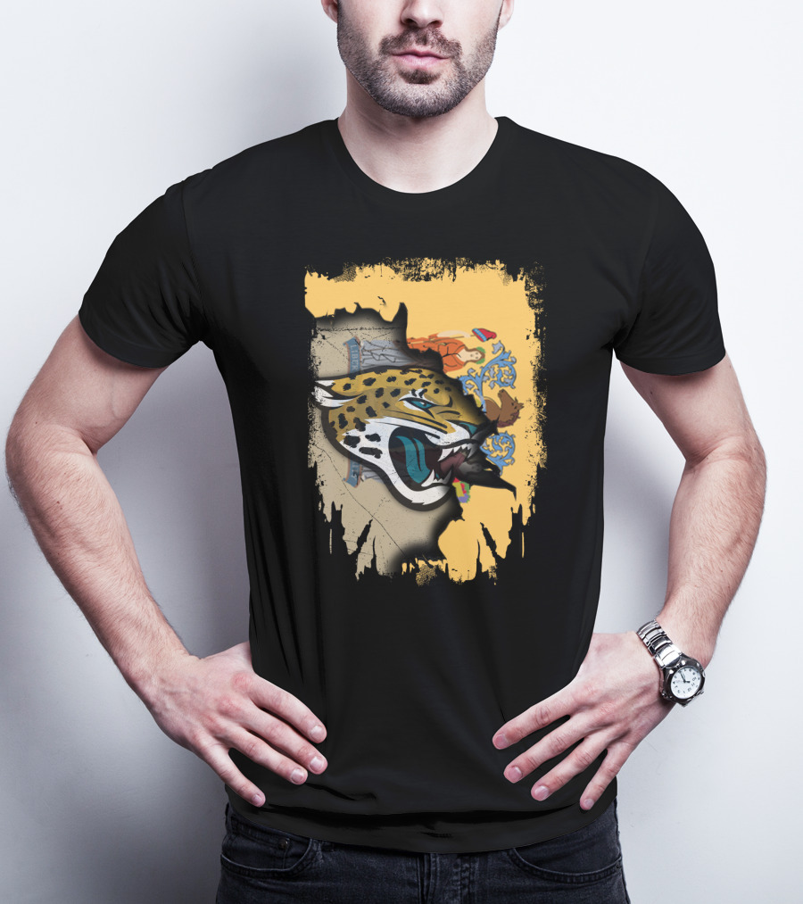 New Jersey Flag With Jaguars Emblem Integration T-Shirt